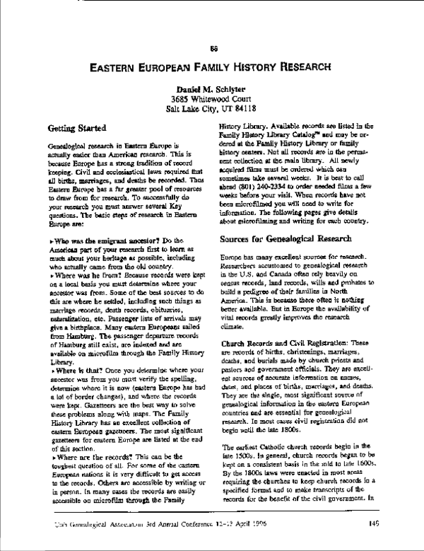 (PDF) Eastern European Family History Research | Daniel Schlyter ...
