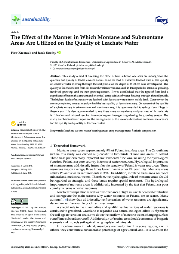 (PDF) The Effect of the Manner in Which Montane and Submontane Areas ...
