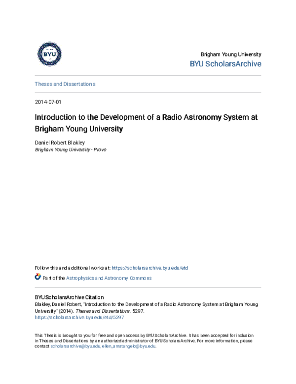 (PDF) Introduction to the Development of a Radio Astronomy System at ...