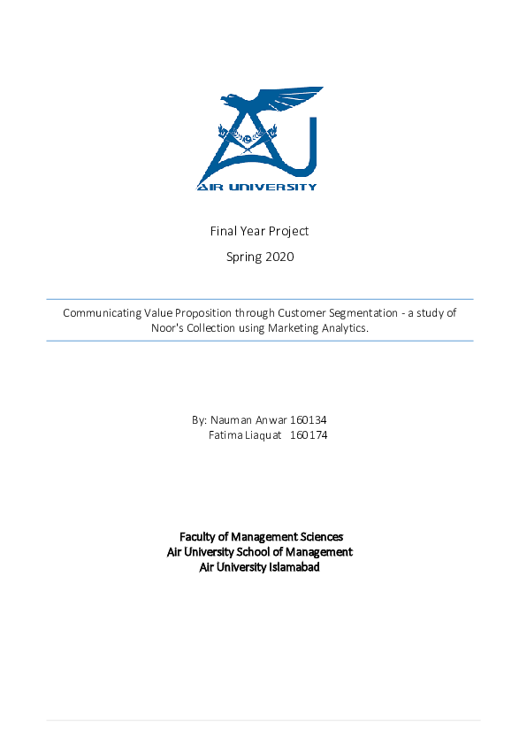Pdf Customer Segmentation Through R Revised Final For Submission