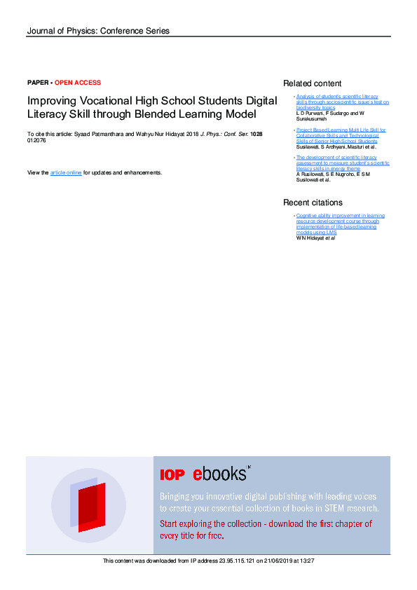 (PDF) Improving Vocational High School Students Digital Literacy Skill ...