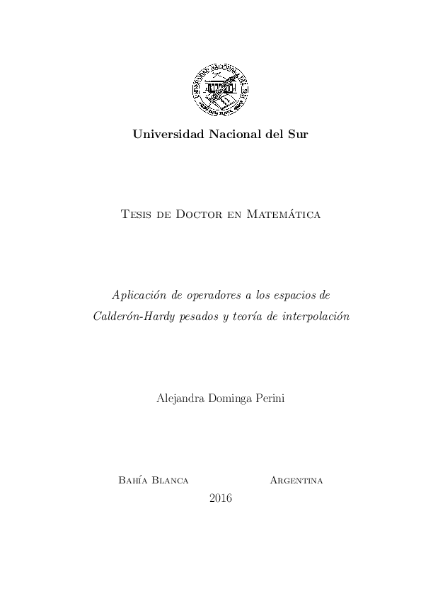(PDF) Aplicación de operadores a los espacios de Calderón-Hardy pesados ...