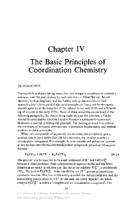 (PDF) The Basic Principles of Coordination Chemistry