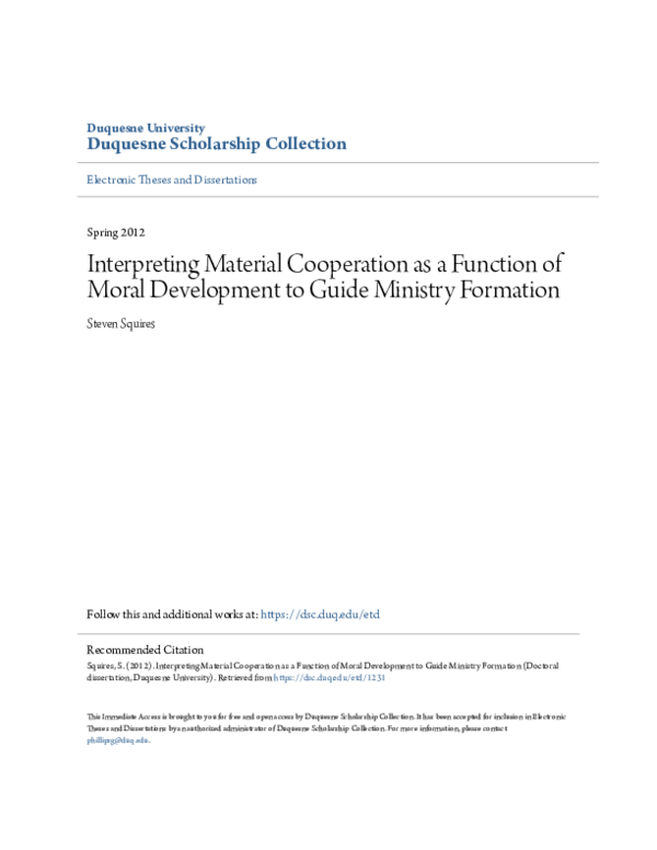 (PDF) Interpreting Material Cooperation as a Function of Moral ...