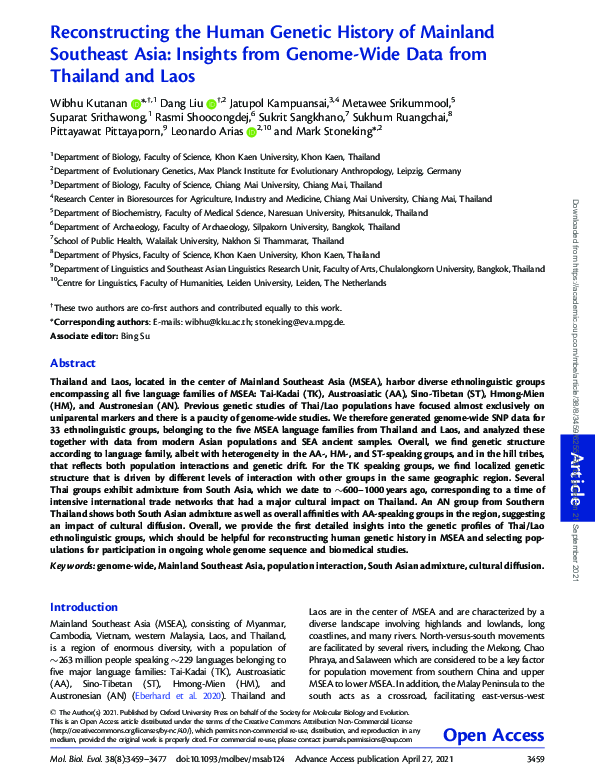 (PDF) Reconstructing the Human Genetic History of Mainland Southeast ...