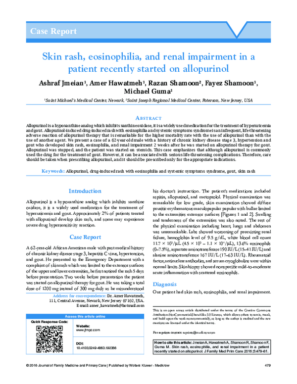 (PDF) Skin rash, eosinophilia, and renal impairment in a patient ...