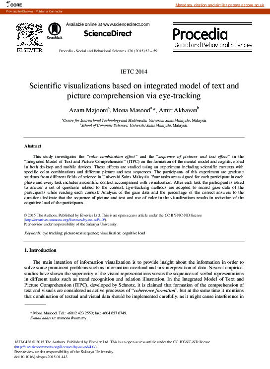 Pdf Scientific Visualizations Based On Integrated Model Of Text And Picture Comprehension Via