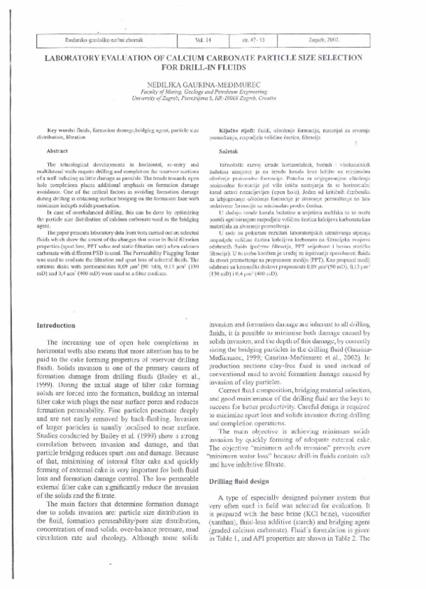 (PDF) Laboratory Evaluation of Calcium Carbonate Particle Size ...