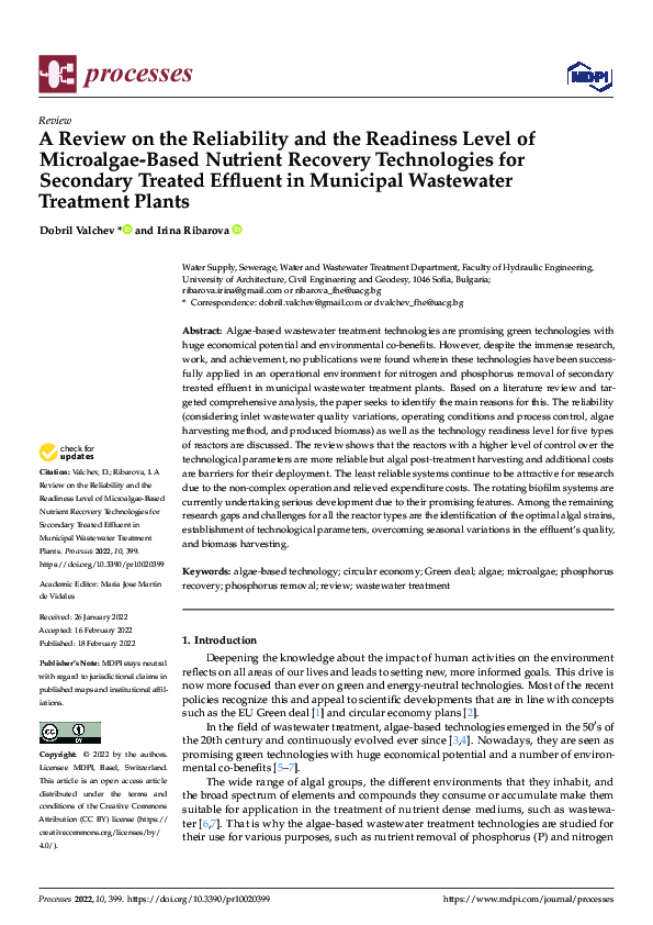 (PDF) A Review on the Reliability and the Readiness Level of Microalgae ...
