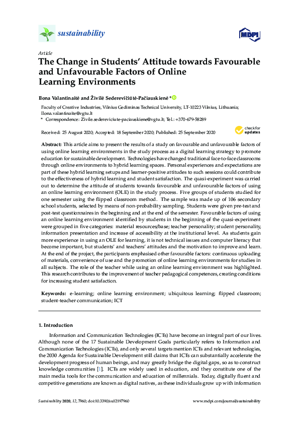 (PDF) The Change in Students’ Attitude towards Favourable and ...