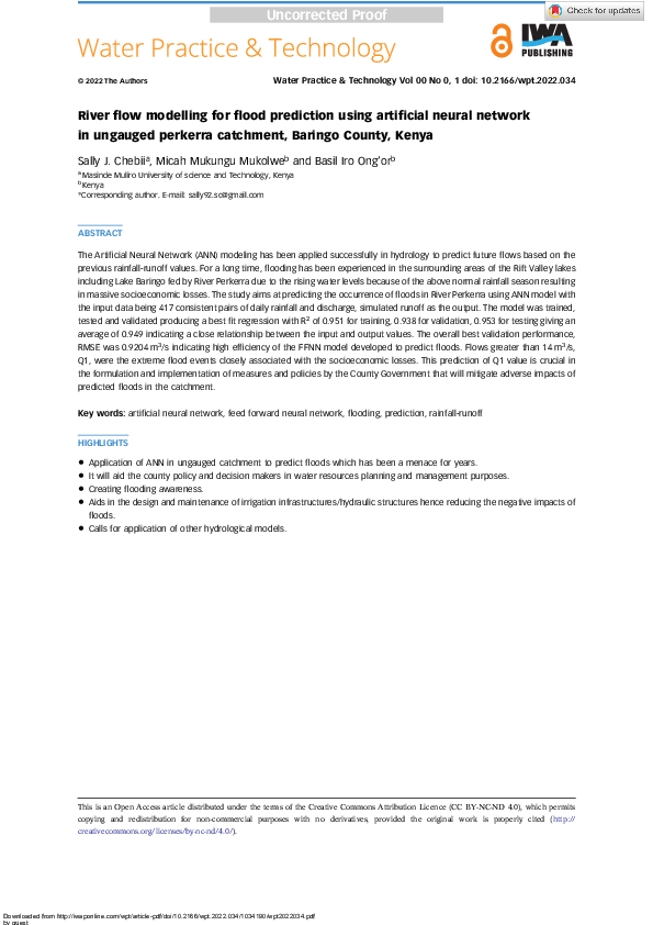 Pdf River Flow Modelling For Flood Prediction Using Artificial Neural