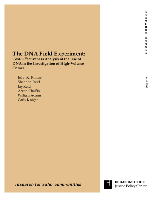 (PDF) The DNA field experiment: Cost-effectiveness analysis of the use ...