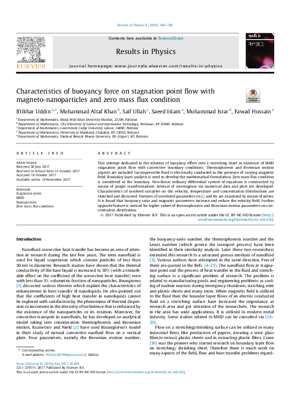 (PDF) Characteristics of buoyancy force on stagnation point flow with ...