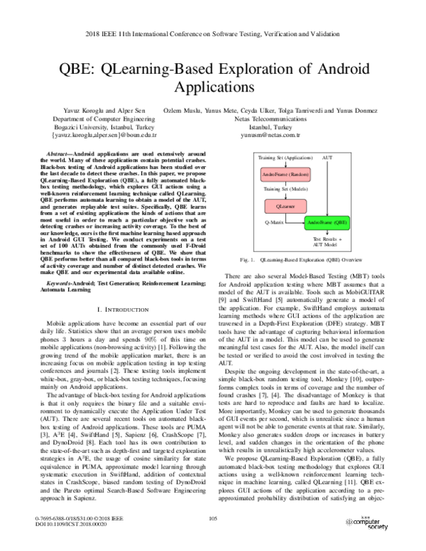 (PDF) QBE: QLearning-Based Exploration of Android Applications