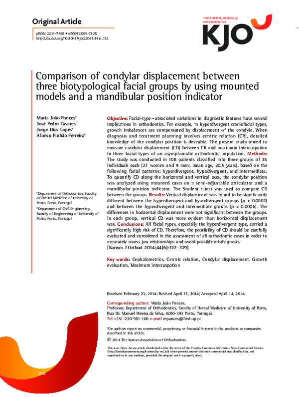 (PDF) Comparison of condylar displacement between three biotypological ...