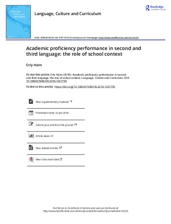 (PDF) Academic proficiency performance in second and third language ...