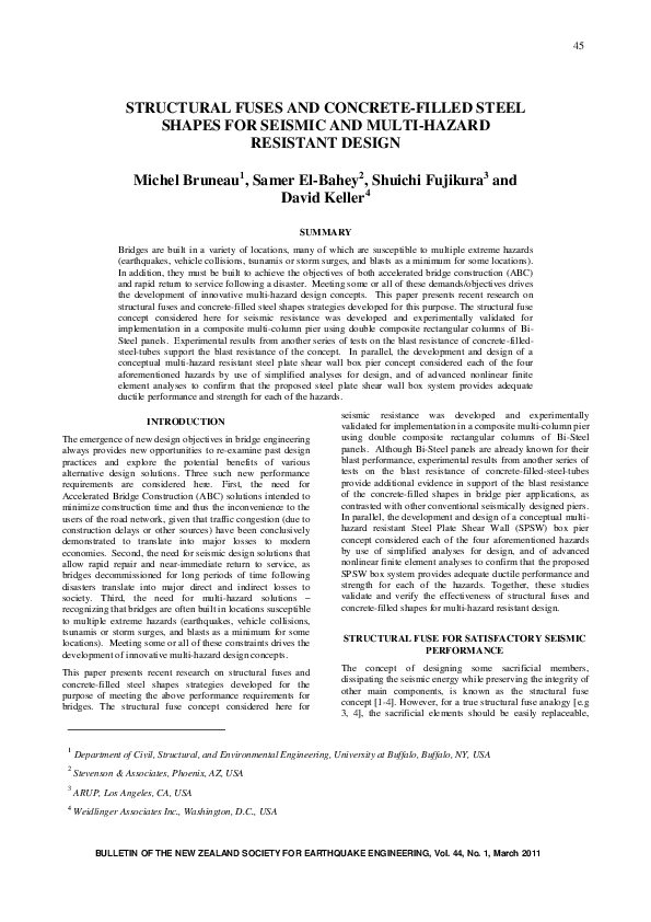 (PDF) Structural fuses and concrete-filled steel shapes for seismic and ...