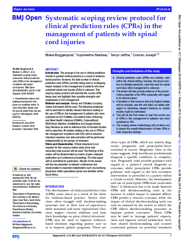 (PDF) Systematic scoping review protocol for clinical prediction rules ...