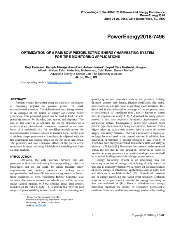 (PDF) Optimization of a Rainbow Piezoelectric Energy Harvesting System ...