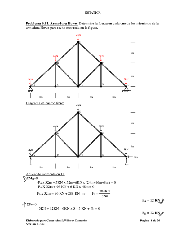 (PDF) Ejercicios de estática