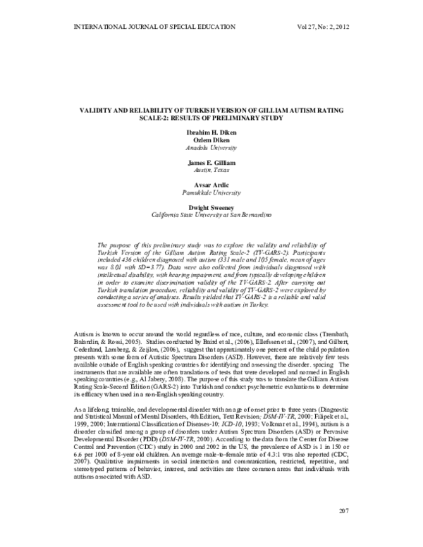 PDF Validity And Reliability Of Turkish Version Of Gilliam Autism Rating Scale 2 Results Of pdf-validity-and-reliability-of-turkish-version-of-gilliam-autism-rating-scale-2-results-of