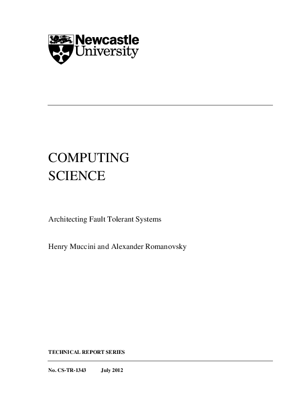 Pdf Architecting Fault Tolerant Systems