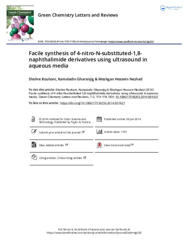 (PDF) Facile synthesis of 4-nitro-N-substituted-1,8-naphthalimide ...