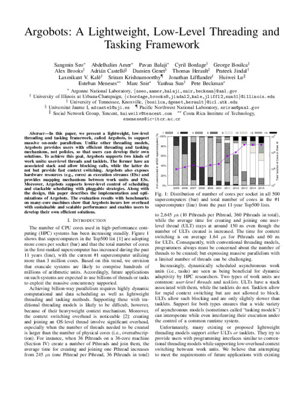 (PDF) Argobots: A Lightweight Low-Level Threading and Tasking Framework