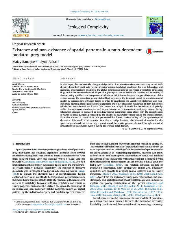 (PDF) Existence and non-existence of spatial patterns in a ratio ...