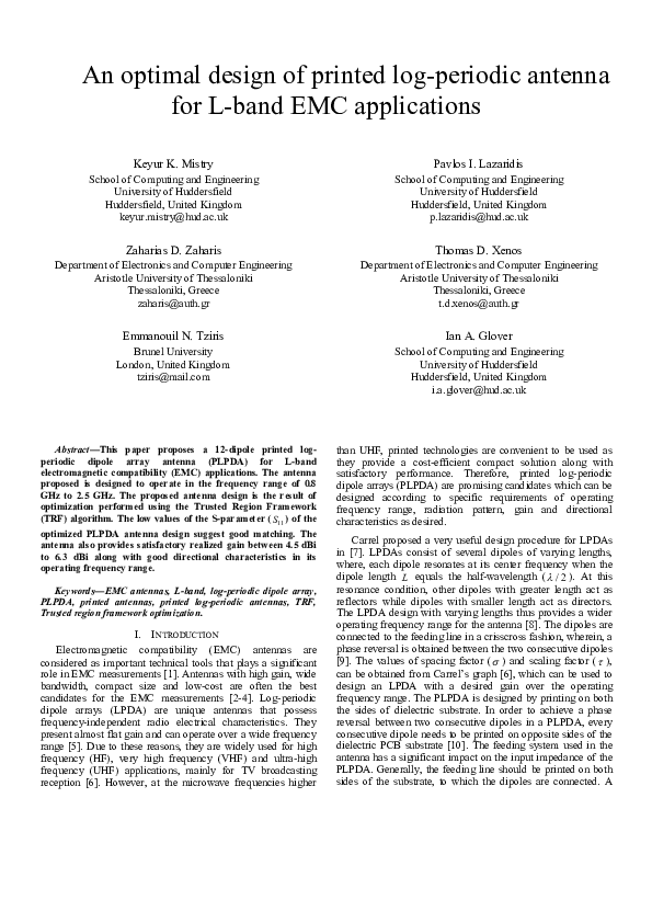 (PDF) An optimal design of printed log-periodic antenna for L-band EMC ...