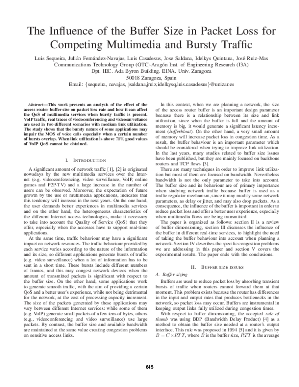 (PDF) Buffer Size Impact on Multimedia Packet Loss