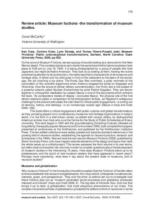 (PDF) Review article: Museum factions -the transformation of museum studies