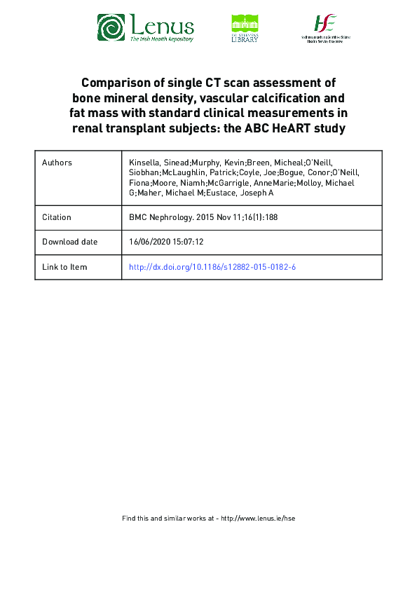 (PDF) Comparison of single CT scan assessment of bone mineral density ...
