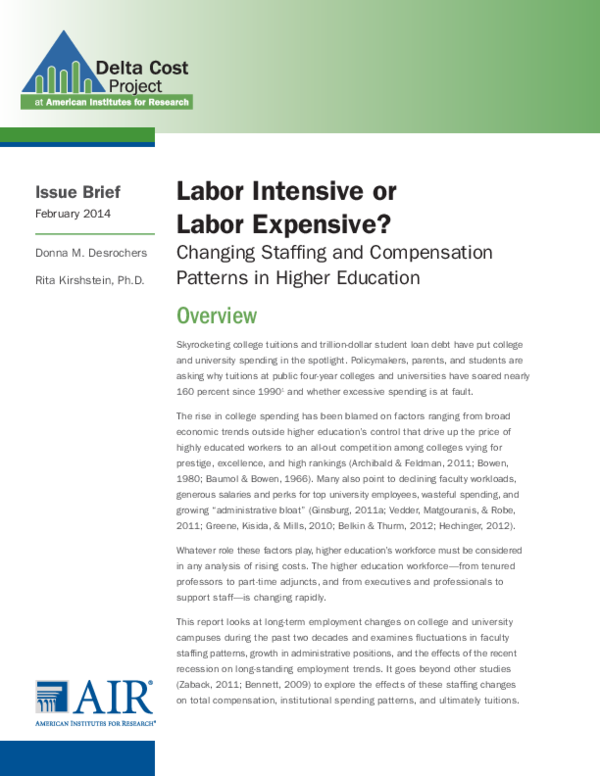 (PDF) Labor Intensive or Labor Expensive? Changing Staffing and ...