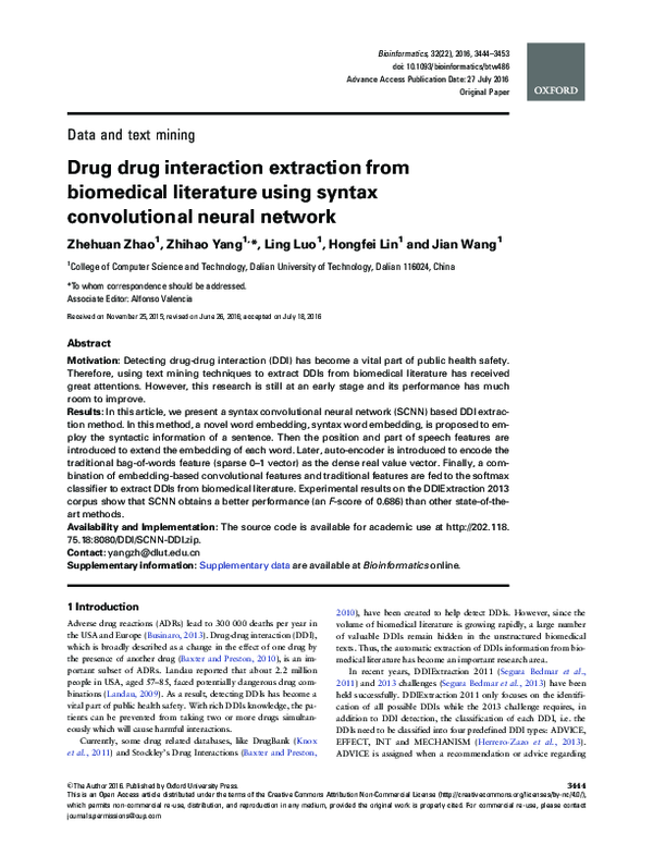 Drug Drug Interaction Extraction From Biomedical Literature Using