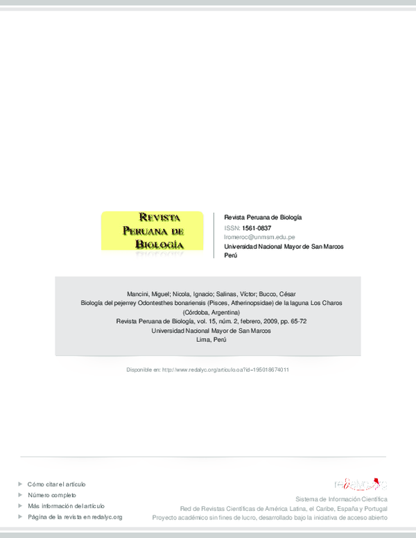 (PDF) Biología del pejerrey Odontesthes bonariensis (Pisces ...