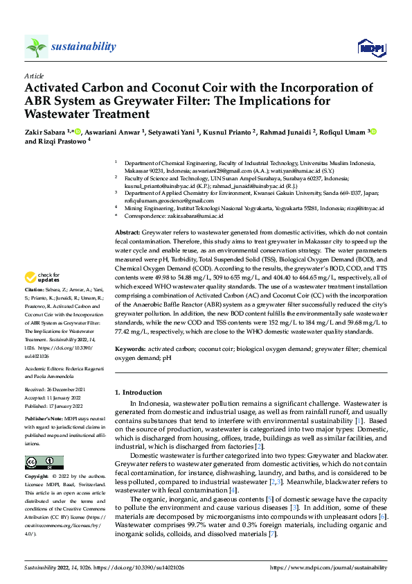 (PDF) Activated Carbon and Coconut Coir with the Incorporation of ABR ...