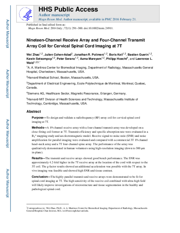 (PDF) Nineteen-channel receive array and four-channel transmit array coil for cervical spinal ...