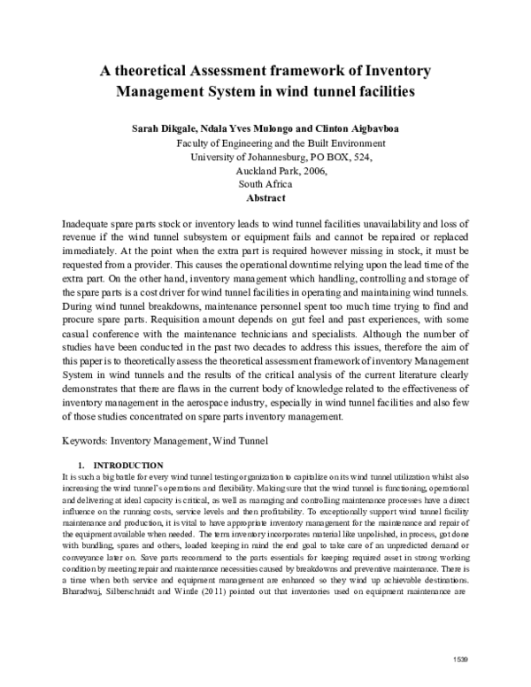 (PDF) A theoretical Assessment framework of Inventory Management System ...