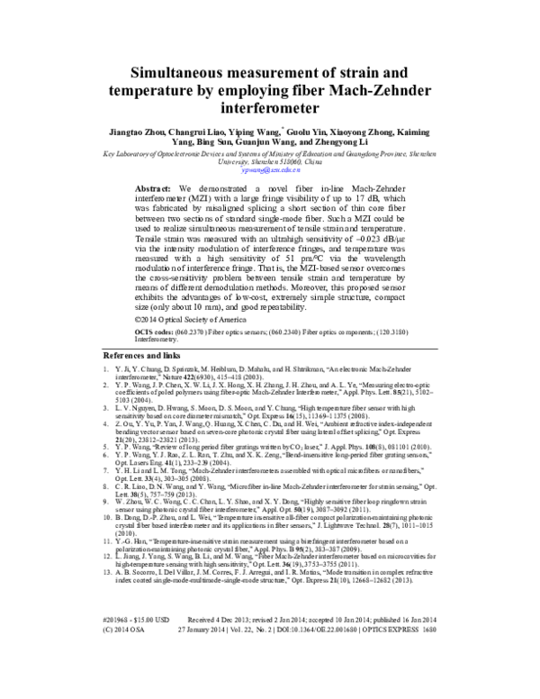 (PDF) Simultaneous Measurement of Strain and Temperature with Hollow ...