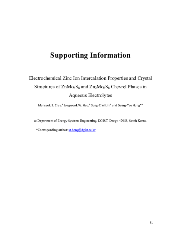 (PDF) Electrochemical Zinc-Ion Intercalation Properties and Crystal ...