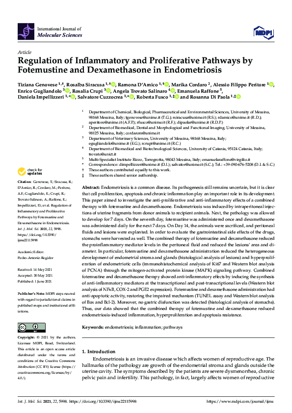 (PDF) Regulation of Inflammatory and Proliferative Pathways by ...