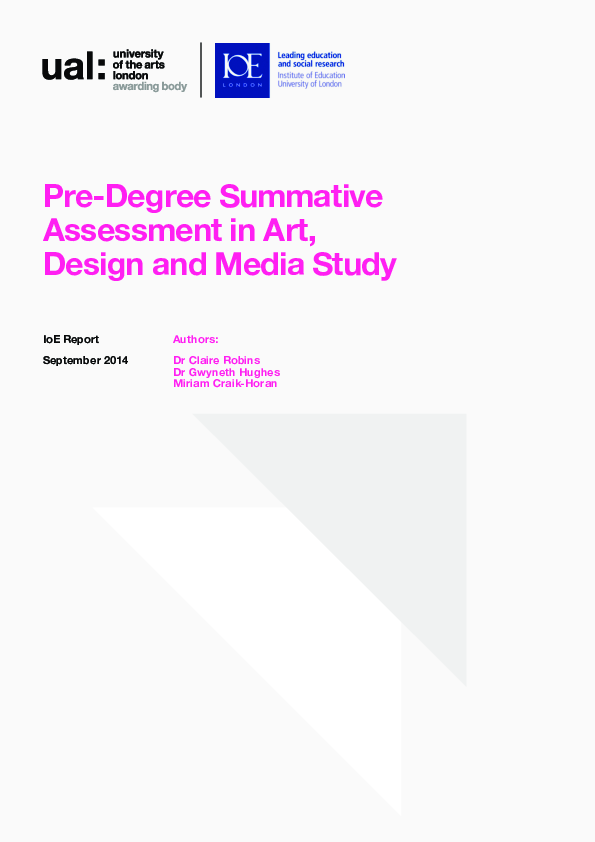 (PDF) Pre-Degree Summative Assessment in Art, Design and Media Study