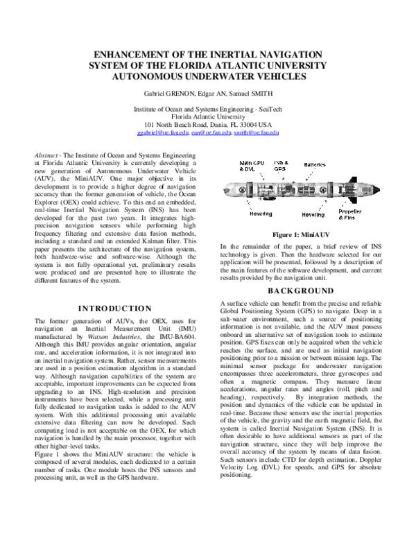(PDF) Enhancement of the inertial navigation system of the Florida ...