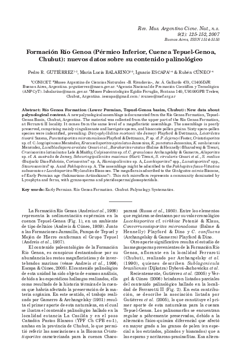 (PDF) Formación Río Genoa (Pérmico Inferior, Cuenca Tepuel-Genoa ...