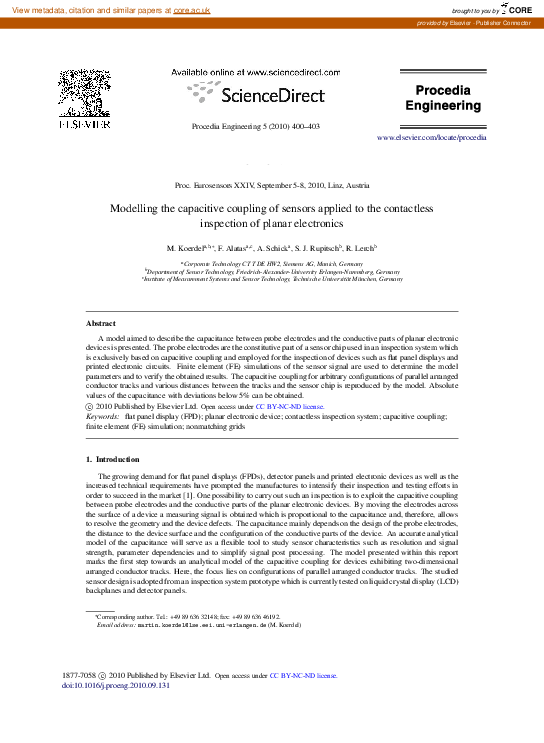 (PDF) Modelling the capacitive coupling of sensors applied to the contactless inspection of ...