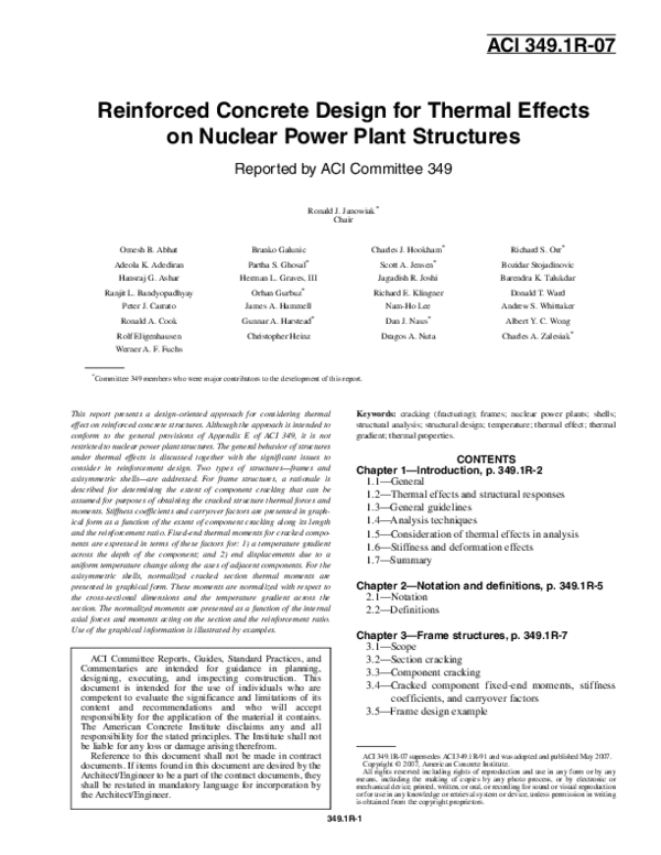 (PDF) Reinforced Concrete Design for Thermal Effects on Nuclear Power ...