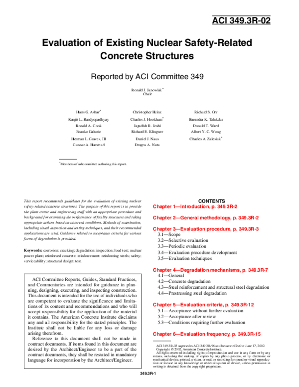 (PDF) Evaluation of Existing Nuclear Safety-Related Concrete Structures ...