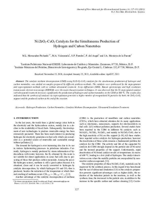 (PDF) Ni/ZrO2-CeO2 Catalysts for the Simultaneous Production of ...