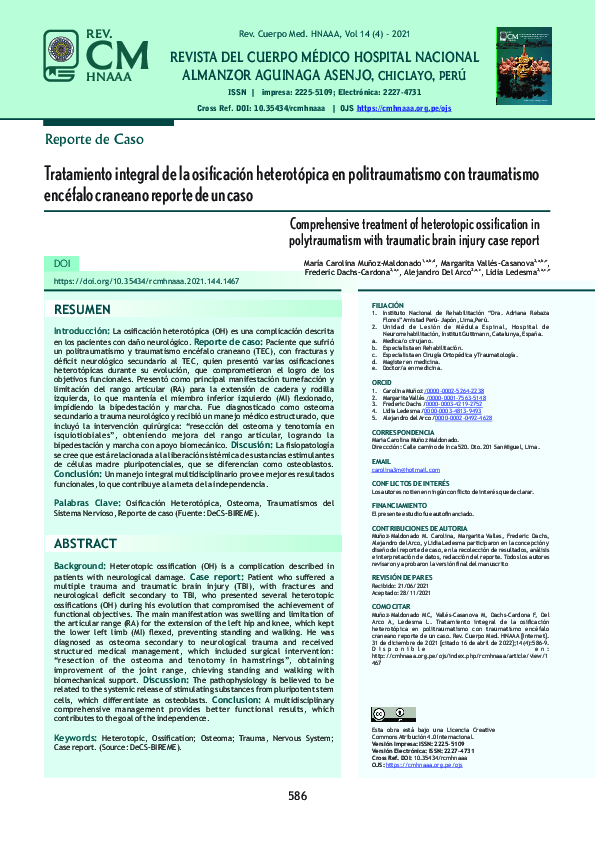 (PDF) Tratamiento integral de la osificación heterotópica en ...